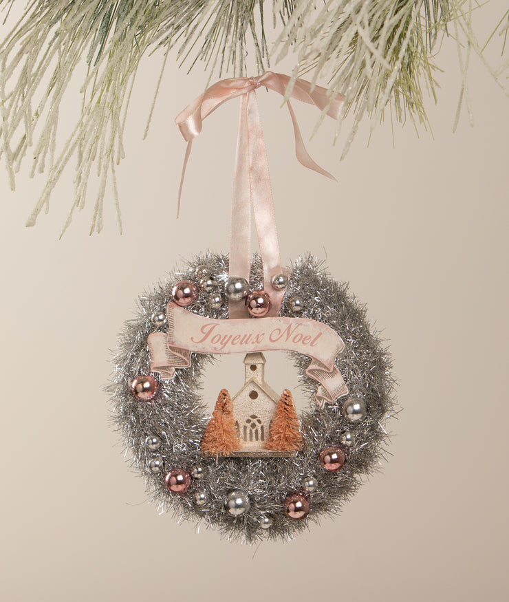 Christmas Pastel Tinsel Wreaths with Church – Bethany Lowe Designs, Inc.