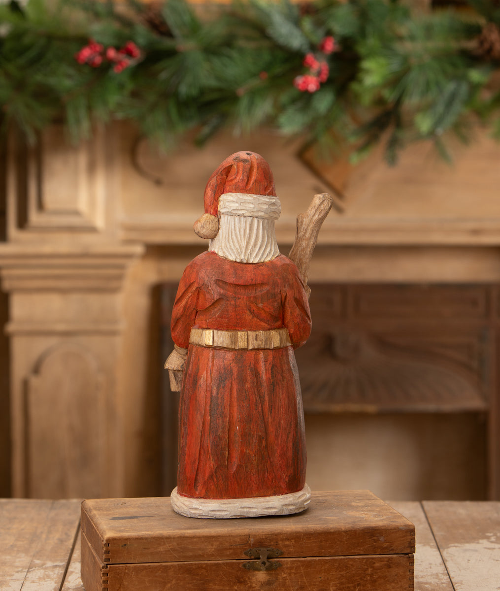 Hand Carved Santa with Staff – Bethany Lowe Designs, Inc.